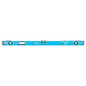 OX Tools OX-P024412 Professional Box 4ft Spirit Level, with Rubber Grip, All Aluminum Construction, Non Magnetic 4 Foot Level, Rubberized Soft grip Thru Handle, Magnified Vials. 48 Inch Level