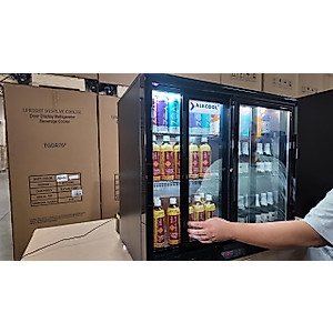 NAFCOOL Back Bar Cooler Fridge,7 Cu Ft Compact Commercial Beer Refrigerator Beverage Undercounter Refrigerator, Display Fridge with LED Light Adjustable Shelves,ETL and NSF Approval,Sliding Door