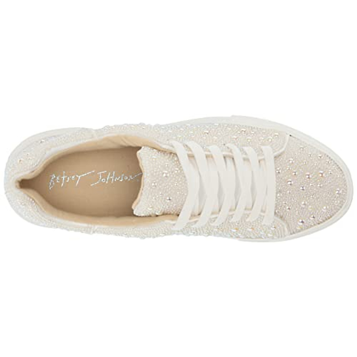 Betsey Johnson Women's Sidny Sneaker, Pearl, 7.5