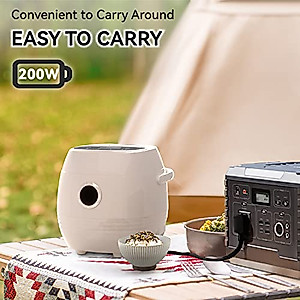 FEEKAA Small Rice Cooker 2 Cup, Mini Japanese Rice Cooker, 6-in-1 Portable Slow Cooker, Travel Rice Maker, Soup Maker, Stew Pot, Keep Warm & Delay Timer, White, 1.2L