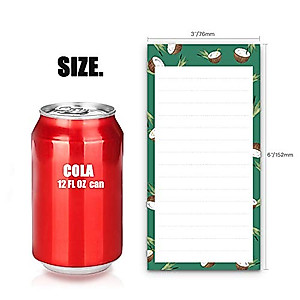 5 Pack Magnetic Notepads for Fridge with Pen Holder, Full Magnet Back Notepad, to Do List, Grocery Shopping, Summer Theme, 6" x 3", 50 Sheets, Magnet Memo Pad for Fridge, Locker, File Cabinet, etc