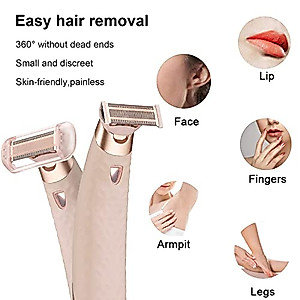 LinMei Women Shaver Replacement Heads Compatible for Finishtouch Flawless Nu Razor incude 2 Replacement Blades and 2 Cleaning Brush and 1 Storage Bag