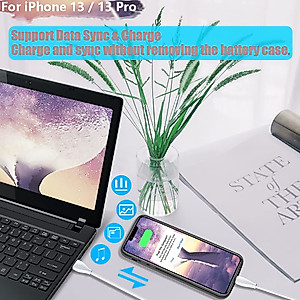 BAHOND Battery Case for iPhone 13/13 Pro, 5000mAh Rechargeable Extended Battery Charging/Charger Case, Add 100% Extra Juice, Support Wire Headphones (6.1 inch) Black