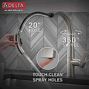 Delta Faucet Keele Spotshield Stainless Kitchen Faucet, Kitchen Faucets with Pull Down Sprayer,Kitchen Sink Faucet, Faucet for Kitchen Sink, Magnetic Docking Spray Head,Spotshield Stainless 19824LF-SP