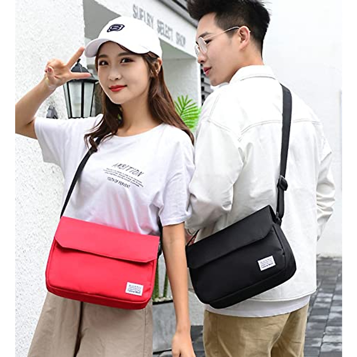 Unisex Tote Bag Cute Canvas Shoulder Bag Women Crossbody Handbags Purse Casual Work Bag