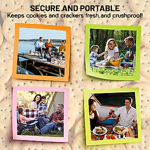 Stay Fresh Cracker Container Set – Kitchen Discovery – Round and Square Sizes for No-Crush Saltine, Cracker, and Cookie Storage – Retains Just-Opened Crispness and Flavor