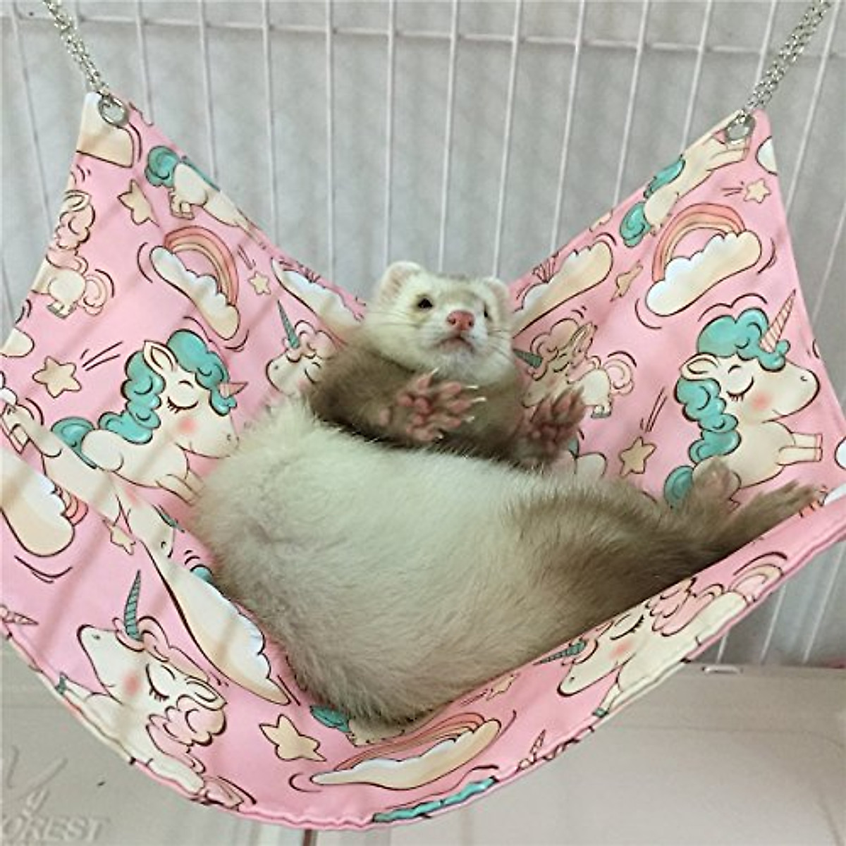 Ferret Cat Hammock Bed for Cage 100% Handmade Pet Canvas Hammocks for Small Animals, Kitten, Guinea Pig, Bunny, Rabbit, Rat Comfortable Hanging Bed, Soft Sleepy Mat Pad for Sleeping and Resting