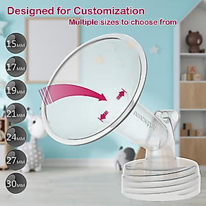 Nenesupply 21mm Flanges 2pc Compatible with Spectra S1 S2 Synergy Gold Motif Luna Breastpumps Replacement to Spectra Pump Parts and Spectra Flange 21mm Replace S2 Parts and Accessories Clear