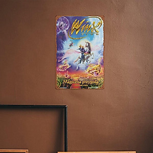 Winx Club 3D: Magical Adventure Men's Wall Decoration Old Car Shop Movie Poster Oil and Gas Station Logo 8 × 12 inches