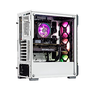 Velztorm White Fultix CTO Gaming Desktop PC (AMD Ryzen 5-5500 6-Core, GeForce RTX 3060 Ti 8GB, 16GB DDR4, 1TB PCIe SSD + 1TB HDD (3.5), RGB Fans, 650W PSU, AC WiFi, Bluetooth, Win 10 Home) VELZ0060
