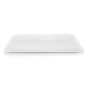 KX-WARE 17-Inch Melamine Serving Tray/Platters Set of 2, White & Rectangular | 100% Melamine,Dishwasher Safe,BPA Free