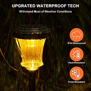 UUYEE Solar Lights Outdoor, Flickering Pattern Solar Pathway Lights, Decorative Landscape Lighting, Outdoor Solar Lights, Waterproof Garden Decor LED Lights for Yard Walkway Garden Lawn Party 4Pack