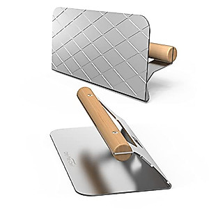 Onlyfire Chef Barbecue Tool Stainless Steel Burger Press for Griddle, Smash Burger Press with Wooden Handle for Flat Top Grill Cooking, Great for Cooking Bacon, Sandwiches, Meat, Steak