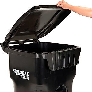 Otto 65-Gallon Mobile Trash Container, Black