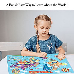 Waypoint Geographic Kids’ World Wall Map, Laminated Wall Map Poster for Kids, Informative Learning Resources, Illustrated Wall Map for Playroom and Classroom Decor, 24" x 36"