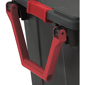 JALCH 40 Gallon Industrial Plastic Tote with Wheels, Black, 2-Pack