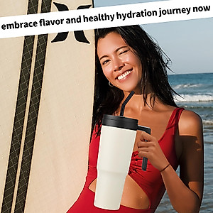 40 oz Tumbler with Fruit Infuser - Insulated Tumbler Cup with Handle, Keep Cold-46H & Hot-20H, Leak Proof Tumbler Coffee Mug for Woman Girlfriend, Stainless Steel Travel Mug for Sport Gym Work