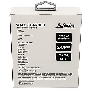 Apple Certified iPhone & iPad Charger - Ultra Durable 6ft Lightning to USB Cable and 12W USB Power Adapter Wall Plug for iPhone 14 13 12 11 Pro Max XS XR X 8 Plus 7 6S 6 5 iPad Mini Air iPod (White)