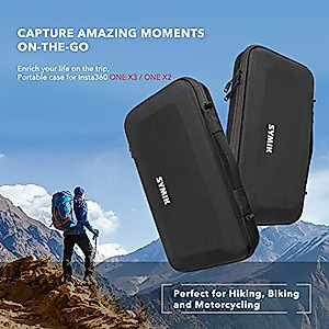 SYMIK S310-X Carrying Case for Insta360 ONE X3 / X2 Action Camera, With Padded Separator; Fits Invisible Selfie Stick, Bullet Time Handle/Tripod, Fast Charge Hub, Batteries, Tablet, Other Accessories