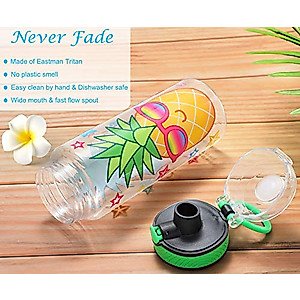 Cute Water Bottle for School Kids Girls, BPA FREE Tritan & Leak Proof & Easy Clean & Carry Handle, 23oz/ 680ml - Pineapple