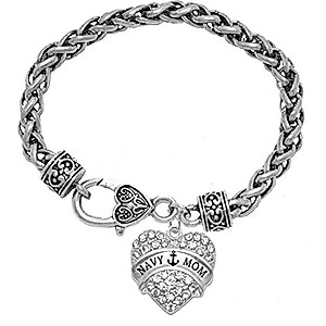 Navy Mom, Necklace, Earring, and Bracelet Set, Hypoallergenic, Safe-Nickel, Lead, and Cadmium Free.