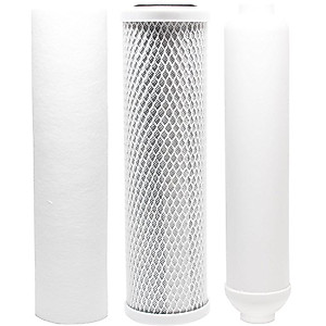 Compatible for Replacement Filter Kit for Puromax PC4 RO System - Includes Carbon Block Filter, PP Sediment Filter & Inline Filter Cartridge