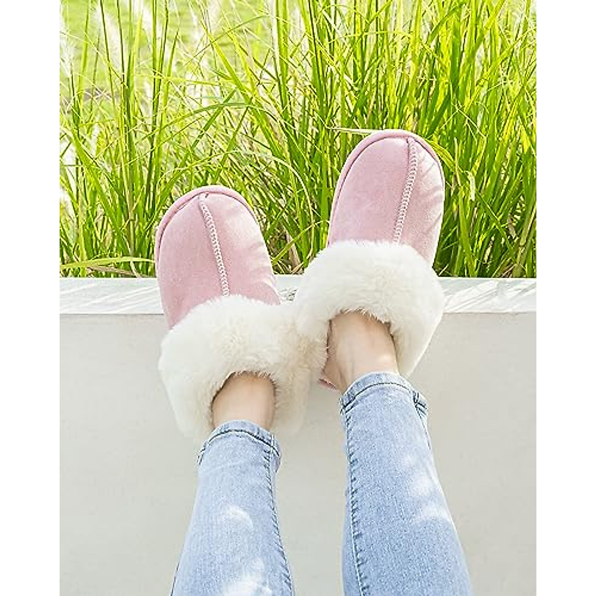 Plush House Slippers for Women Men, Fluffy Soft Warm Home Slippers, Winter House Shoes Indoor and Outdoor, Cloud slippers slides for Women Men