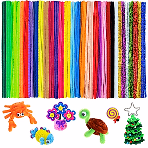 Acerich 600 Pcs Pipe Cleaners 30 Colors Chenille Stems DIY Art Craft Decorations (7 mm x 12 Inch)