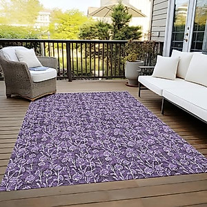 Addison Rugs Chantille ACN692 Purple 3' x 5' Indoor Outdoor Area Rug, Easy Clean, Machine Washable, Non Shedding, Bedroom, Entry, Living Room, Dining Room, Kitchen, Patio Rug