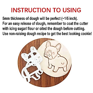 French Bulldog Cookie Cutters Set Shape Mold 3pcs, Dog Treats Cutter