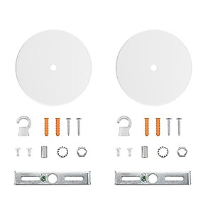 Aspen Creative 21510-22 Chandelier & Light Fixture Canopy Kit, 4-3/4" Diameter, 7/16" Center Hole, 2 Pack, Matte White