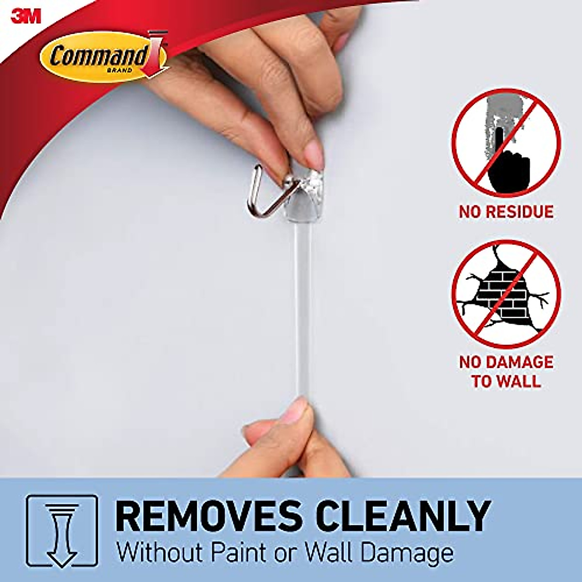 Command 17067CLR 4 Adhesive Strips Wire, Small, 3 Hooks, Clear