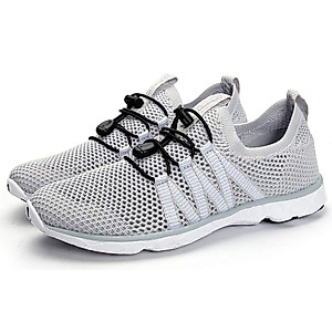 SUOKENI Men's Quick Drying Slip On Water Shoes for Beach or Water Sports LightGray,Size:US 13/EU 47