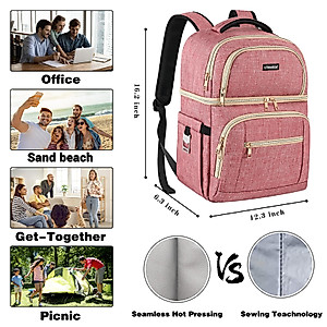 Cooler Backpack,Insulated Backpack Cooler Leakproof Double Deck Cooler Bag for Men Women RFID Lunch Backpack