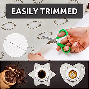 FIFTY FEET 12X120 Inch Shelf Liner for Kitchen Cabinets, PVC Drawer Liner for Dresser Non-Slip Bathroom, Non-Adhesive Cabinet Liner Washable (Beige Circle)(1 Roll)