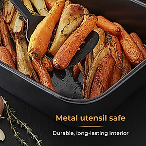 Tower T943000HG1 Precision Plus Large Roasting Pan, Aluminised Steel with Non-Stick Coating, Black