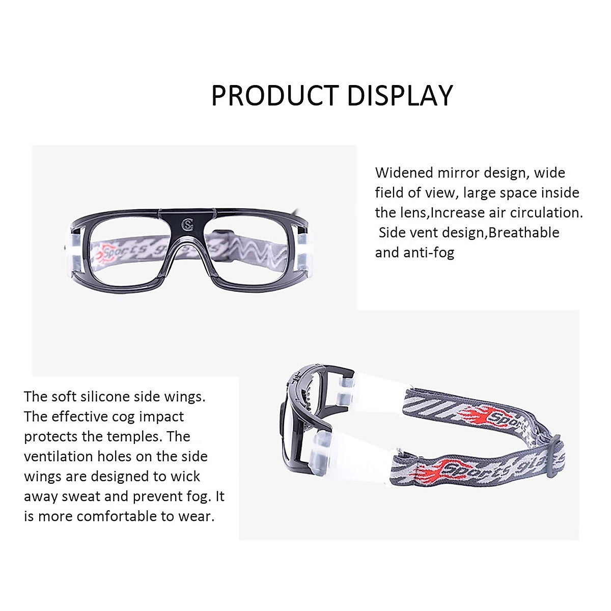 SooGree Sports Goggles for Basketball Soccer Football Protective Eyewear Goggles Eye Safety Glasses Anti Fog PC Lens for Men Adults (Blue)