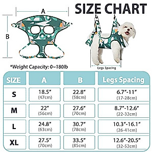 Supet Dog Grooming Hammock Harness for Small Medium Large Dog, Relaxation Pet Grooming Hammock for Cats & Dogs Adjustable Restraint Dog Hammock for Nail Trim Clip Dog Grooming Helper with Free Tools