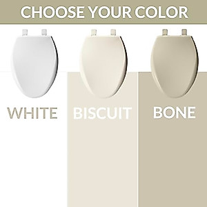 MAYFAIR 887SLOW 346 Affinity Slow Close Removable Plastic Toilet Seat that will Never Loosen, Providing the Perfect Fit, ROUND, Long Lasting Solid Plastic, Biscuit