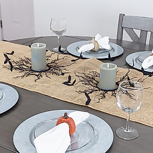 AuldHome Design Halloween Bat Candle Wreaths (2-Pack); Spooky Flying Bat Candle Rings Fall and Party Decor