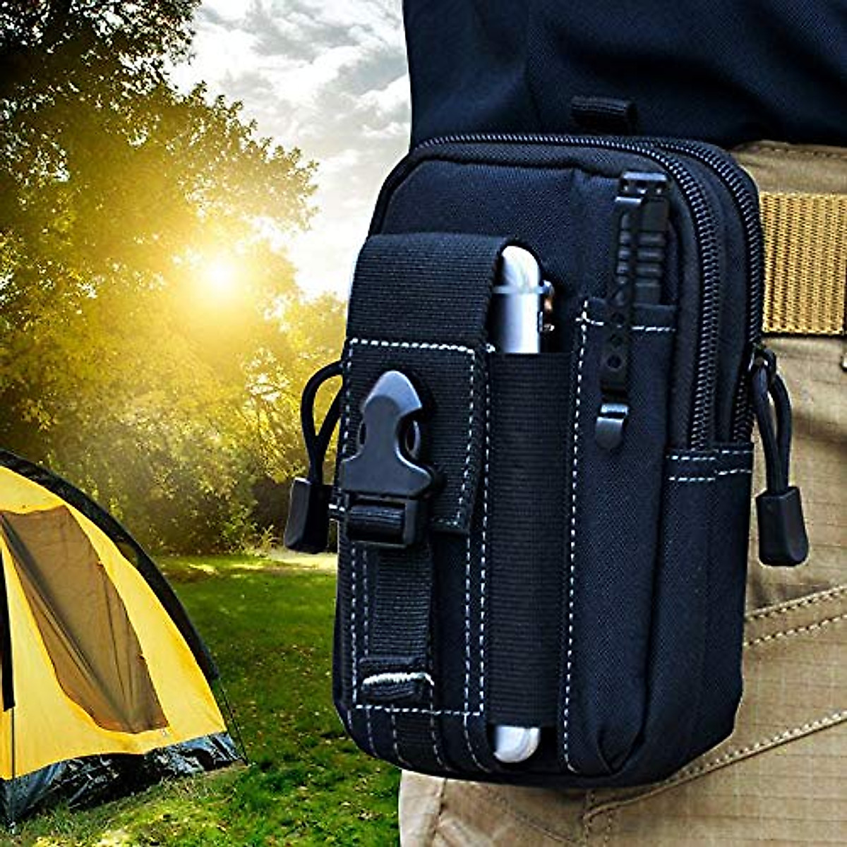 Tactical Waist Belt Bag | Universal Outdoor EDC Military Holster Wallet Pouch Phone Case Gadget Pocket for iPhone X 8 7 6 6s Plus Samsung Galaxy S8 S7 S6 S5 S4 S3 Note 8 5 4 3 2 LG HTC
