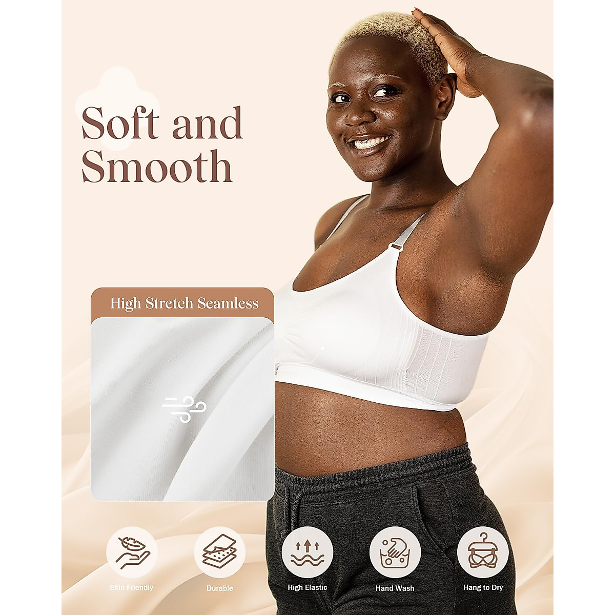 Coobie Seamless Scoopneck Bra,White,X-Large
