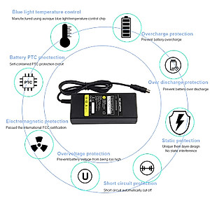 42V 2A Ninebot Electric Scooter Charger (Round RCA Connector Charger) for Bird Scooter, Lime, Lime-S, Spin, Skip, Xiaomi M365, Segway ES1 ES2 ES4 Electric Scooter for 36V Li-ion Battery