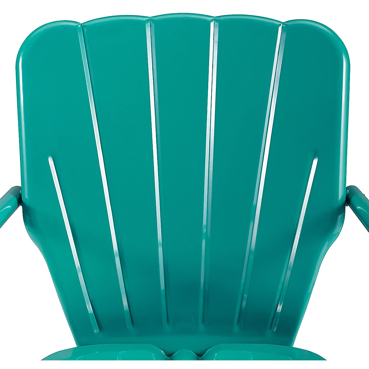 Crosley Furniture Ridgeland 5-Piece Outdoor Dining Set for 4, Retro Metal Round Patio Table and Chairs, Turquoise Gloss