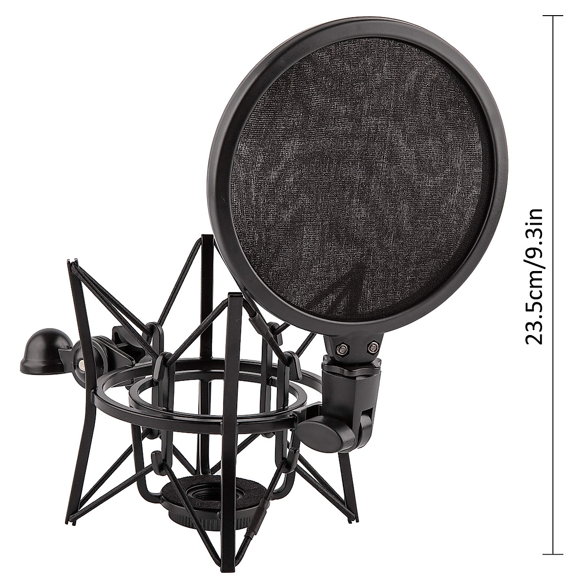 LYRCRO Microphone Shock Mount with Integrated Pop Shield for Rode Mics like K2, NT1-A,NT1000, NT2-A, NT2000, NTK, Podcaster and Procaster (20mm Internal Thread).