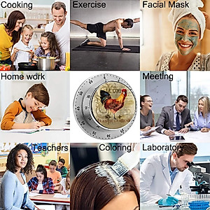 Kitchen Timer Rooster Vintage Farm Animal Timer Magnetic Timer Mechanical Timer for Home Baking Cooking Oven