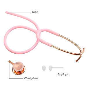 professoRs Pink Stethoscope for Students Nurse Doctor, Beautiful Gold-Plated Stetho for Clinical Use, Professional high-sensitivity fiber membrane, Double Sided Stethoscope by professoR