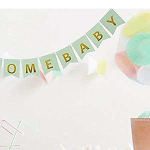 Amosfun Baby Shower Pennant Banner Party Birthday Triangle Flag Baby Banner Welcome Baby Bunting Baby Birthday Banner The Banner Pull The Flag Decorate Decorative Items Letter