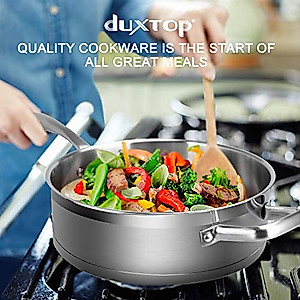 Duxtop Professional Stainless-steel Induction Ready Cookware Impact-bonded Technology (5.5 Qt Saute Pan)