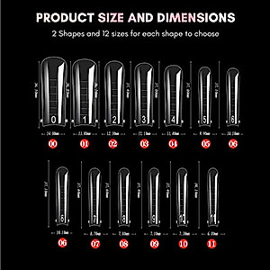 Makartt Nail Dual Forms for Poly Nail Gel 72PCS Square Coffin Clear Nail Molds for Solid Gel Builder Extension Hard Gel for Nails Full Cover Fake Nails Acrylic Nail Forms With Scale Nail Art Supplies